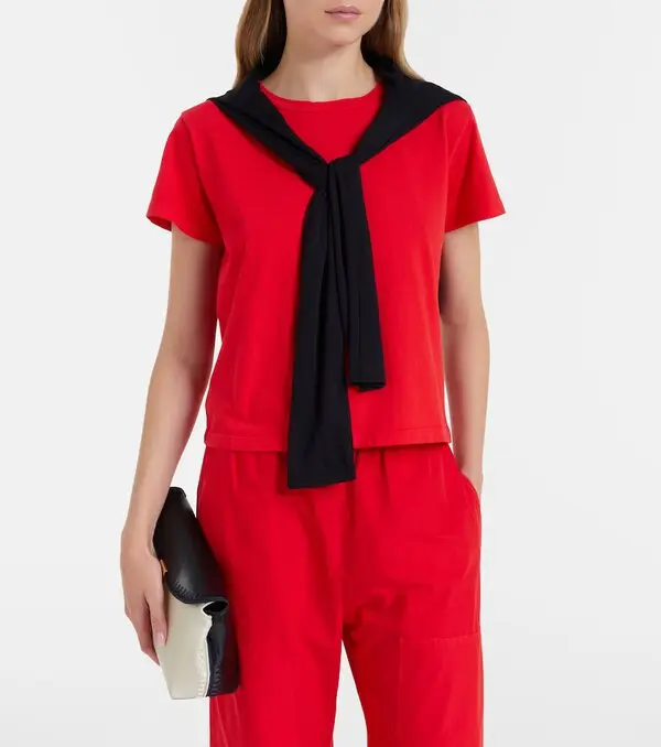 LESET Margo Cotton Jersey T-shirt In Cerise - Red