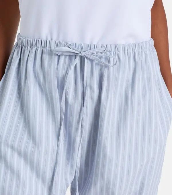 LESET Yoshi Striped Cotton-blend Wide-leg Pants