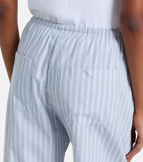 LESET Yoshi Striped Cotton-blend Wide-leg Pants