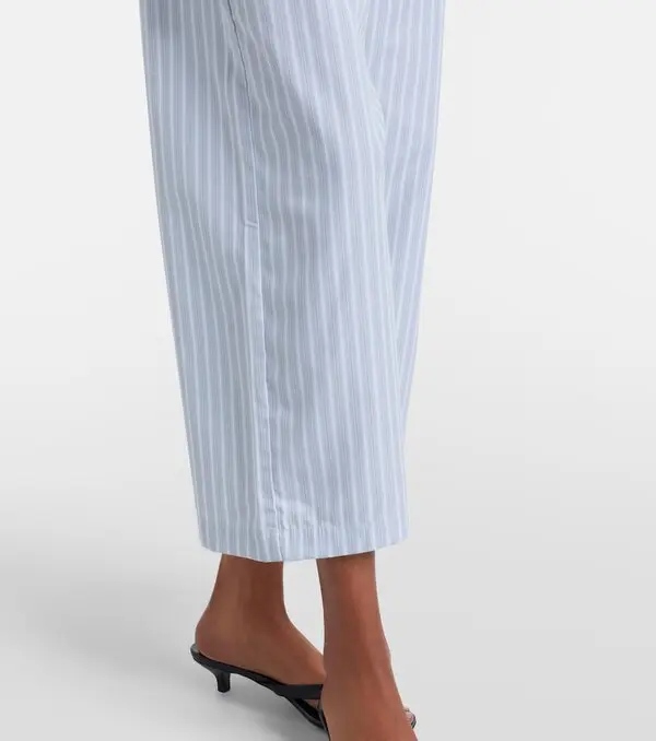 LESET Yoshi Striped Cotton-blend Wide-leg Pants