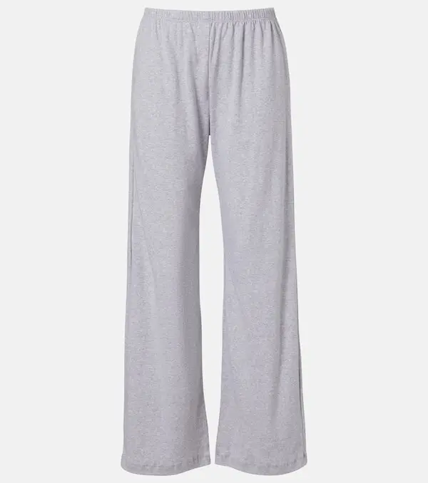 LESET Nando Cotton Jersey Wide Leg Sweatpants - Grey
