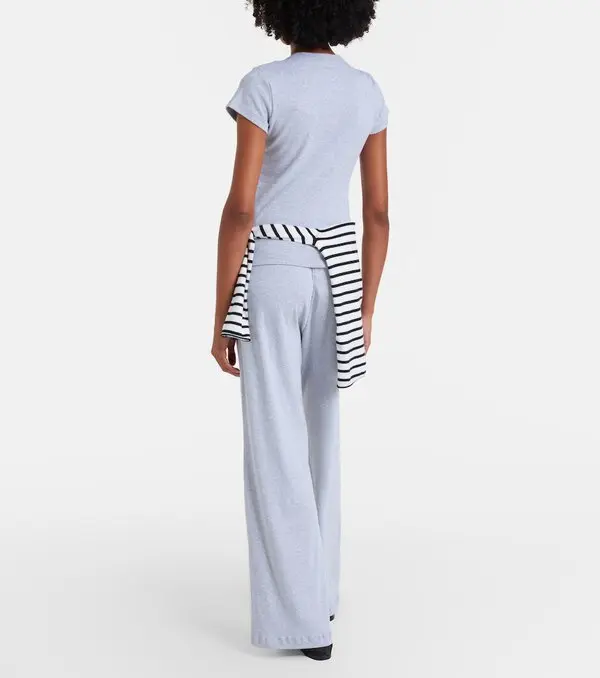 LESET Nando Cotton Jersey Wide Leg Sweatpants - Grey