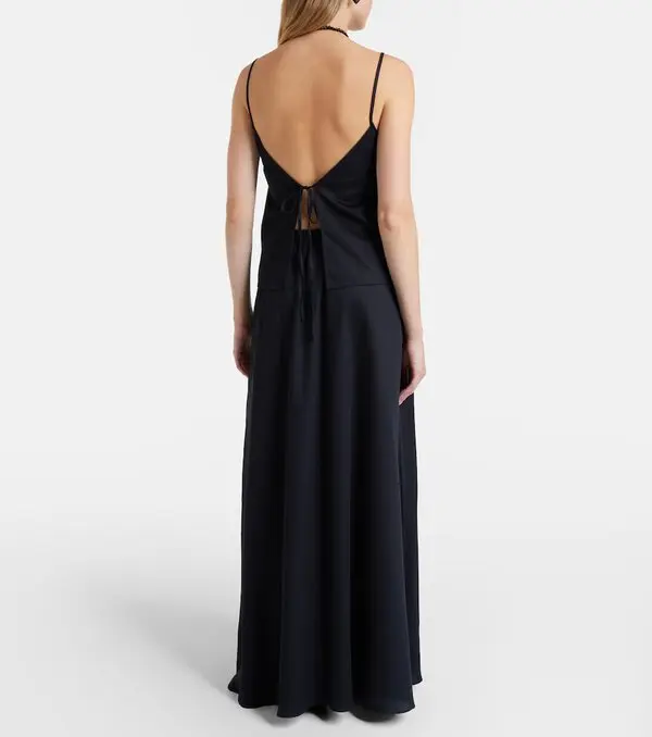 LESET Yoko Cotton Maxi Skirt - Black