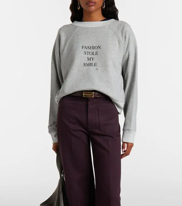 Victoria Beckham Printed Cotton-blend Jersey Sweatshirt