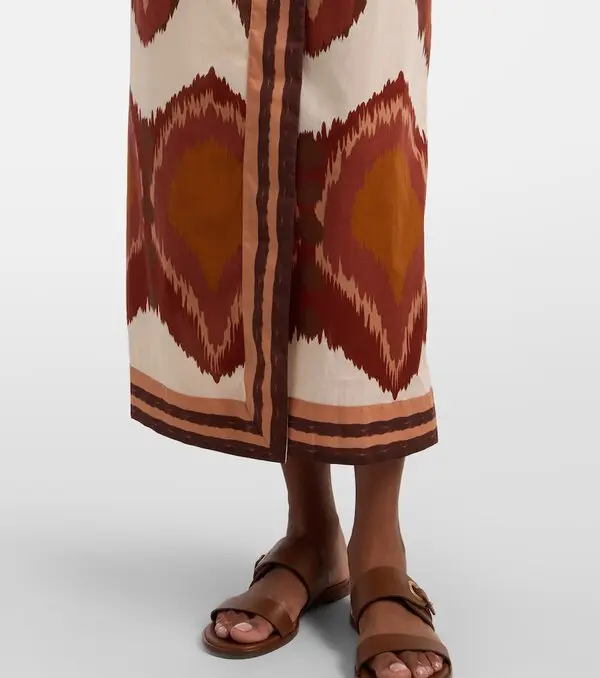 Johanna Ortiz Printed Cotton Wrap Dress - Brown