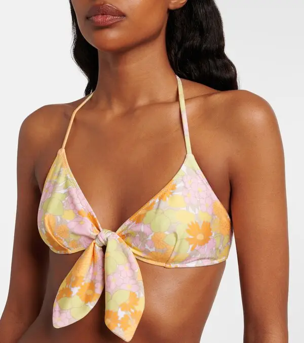 Chloé Bow-detail Floral Bikini Top