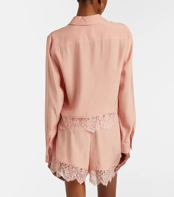 Stella McCartney Lace Trimmed Silk Shirt