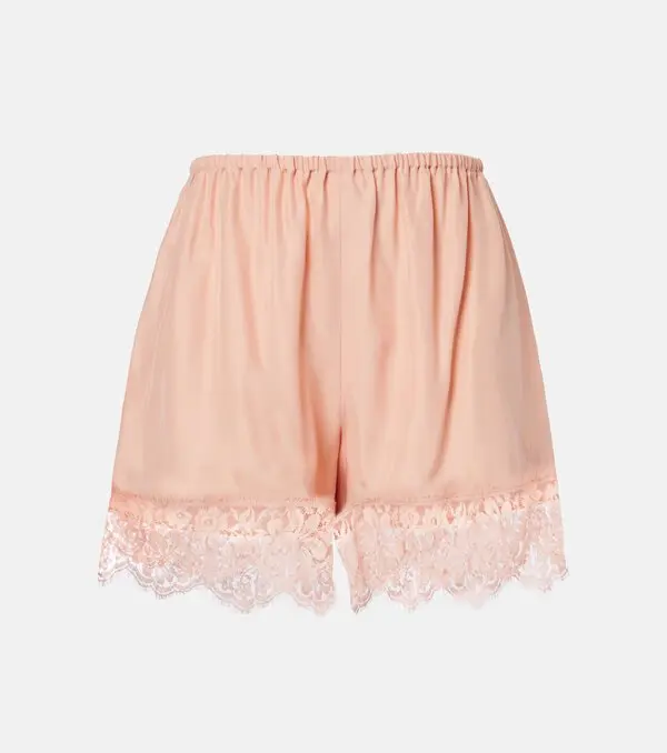 Stella McCartney Lace-trimmed Silk Shorts - Pink