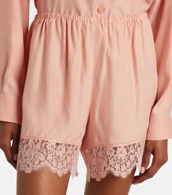 Stella McCartney Lace-trimmed Silk Shorts