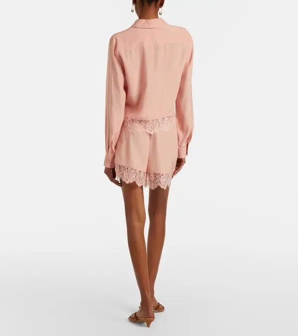 Stella McCartney Lace-trimmed Silk Shorts