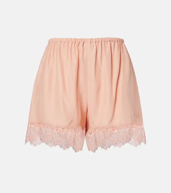 Stella McCartney Lace-trimmed Silk Shorts - Pink