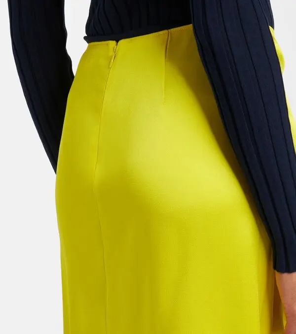 Stella McCartney Draped Satin Pencil Skirt - Yellow