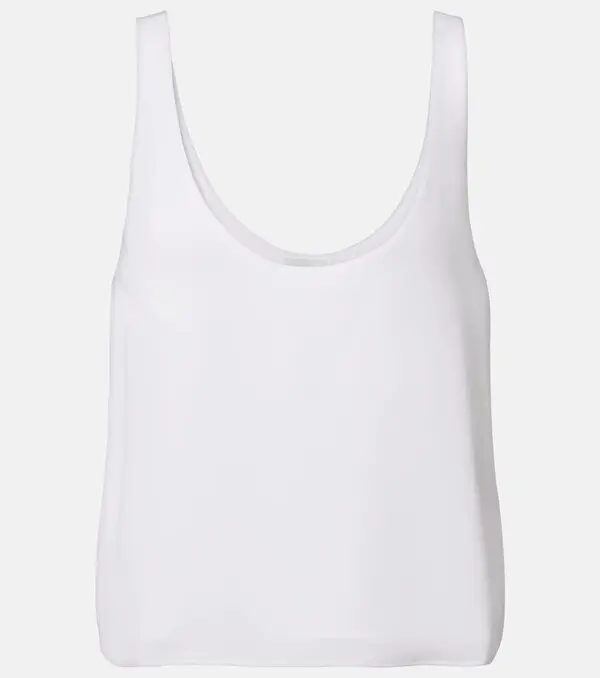 LESET Ari Crêpe Tank Top - White