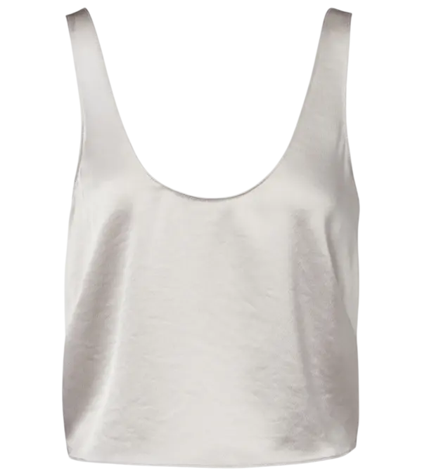 LESET Barb Satin Tank Top - Grey