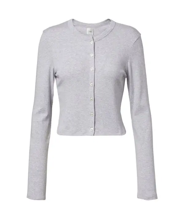 LESET Nando Cotton Jersey Cardigan - Grey