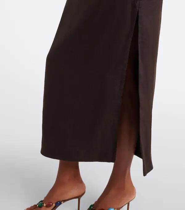 SIR. Draped Linen Midi Dress