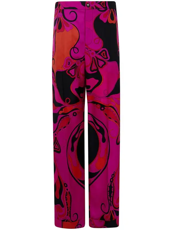Emilio Pucci Silk Pants With Graphic Print