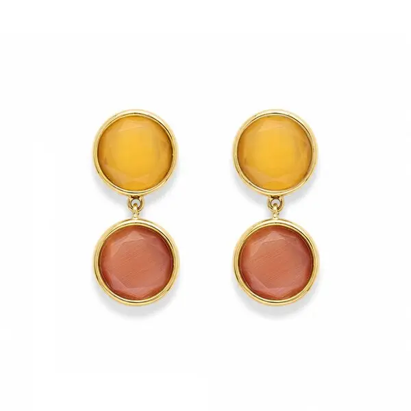 HYE JANE JEWELRY Gold Plated Terra Cotta Drop Earrings - Gold/yellow