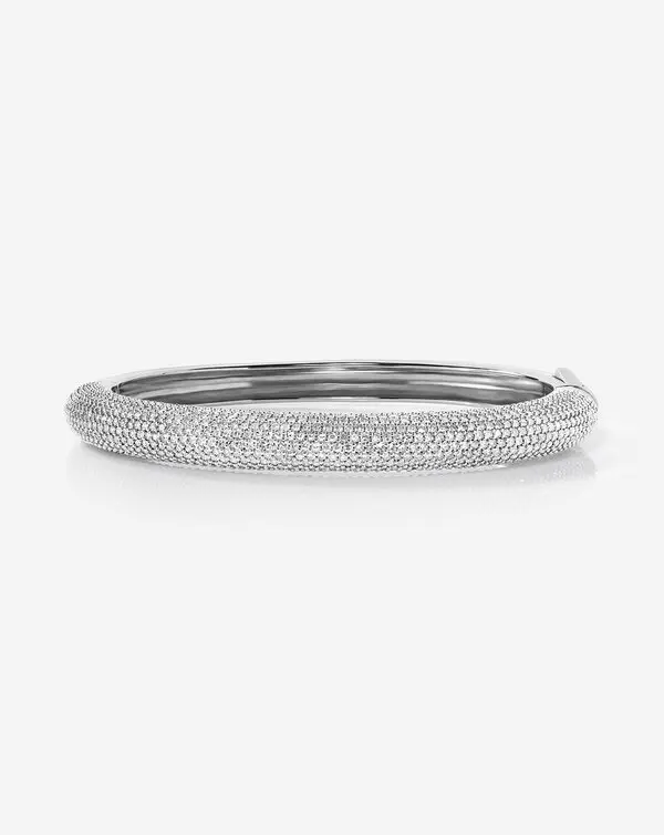Ring Concierge Pavé Diamond Cloud Bangle In 14k White Gold - One-color
