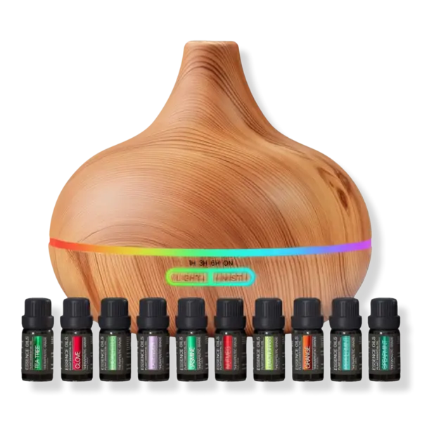 PURE DAILY CARE Ultrasonic Aromatherapy Home Diffuser With 10 Essential Oils Set - One-color