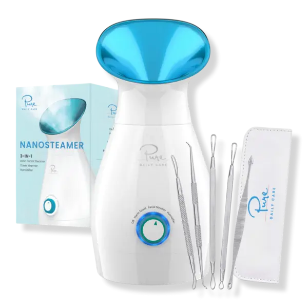 PURE DAILY CARE Nano Steamer 3-in-1 Facial Steamer, Humidifier, Towel Warmer With 5-piece Skin Kit - Teal