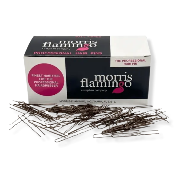 MORRIS FLAMINGO Professional Hair Pins, 3 - Brown