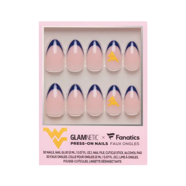 GLAMNETIC X FANATICS NAIL West Virginia Mountaineers Press-on Nails - One-color