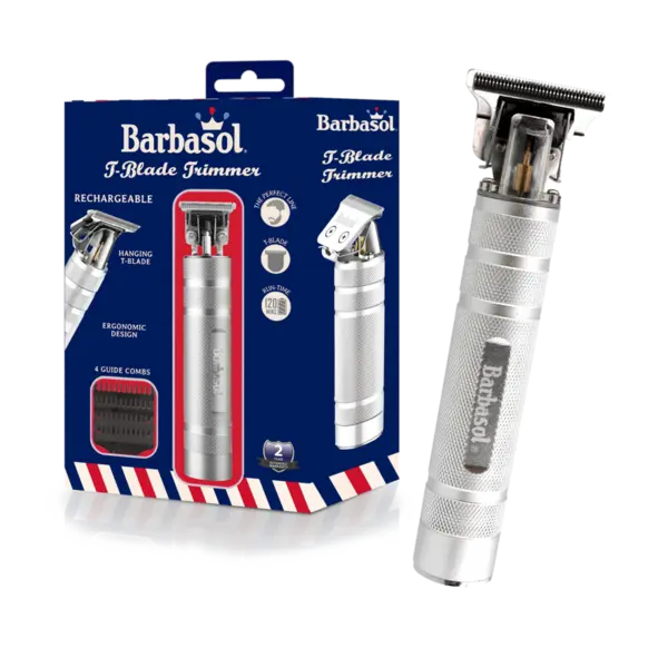 BARBASOL SHAVING Stainless Rechargeable Zero-gap T-blade Trimmer With 3 Combs - One-color