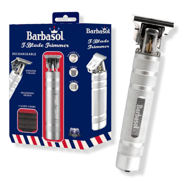 BARBASOL SHAVING Stainless Rechargeable Zero-gap T-blade Trimmer With 3 Combs - One-color