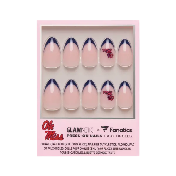 GLAMNETIC X FANATICS NAIL Mississippi Rebels Press-on Nails - One-color