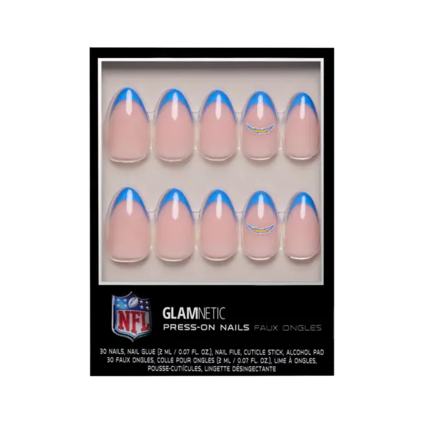 GLAMNETIC X FANATICS NAIL Los Angeles Chargers Press-on Nails - One-color