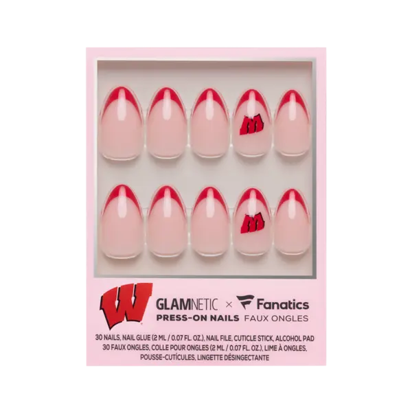 GLAMNETIC X FANATICS NAIL Wisconsin Badgers Press-on Nails - One-color