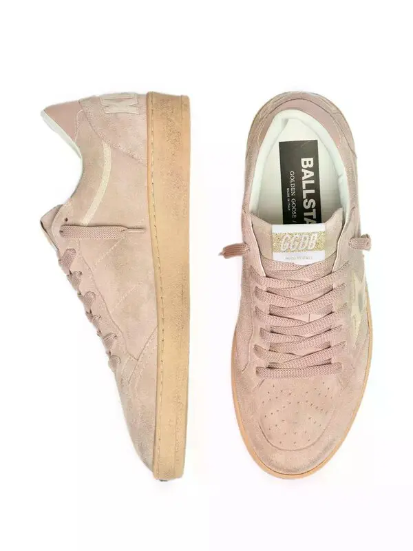 GOLDEN GOOSE Ball Star Suede Sneakers With Metallic Star - Pink