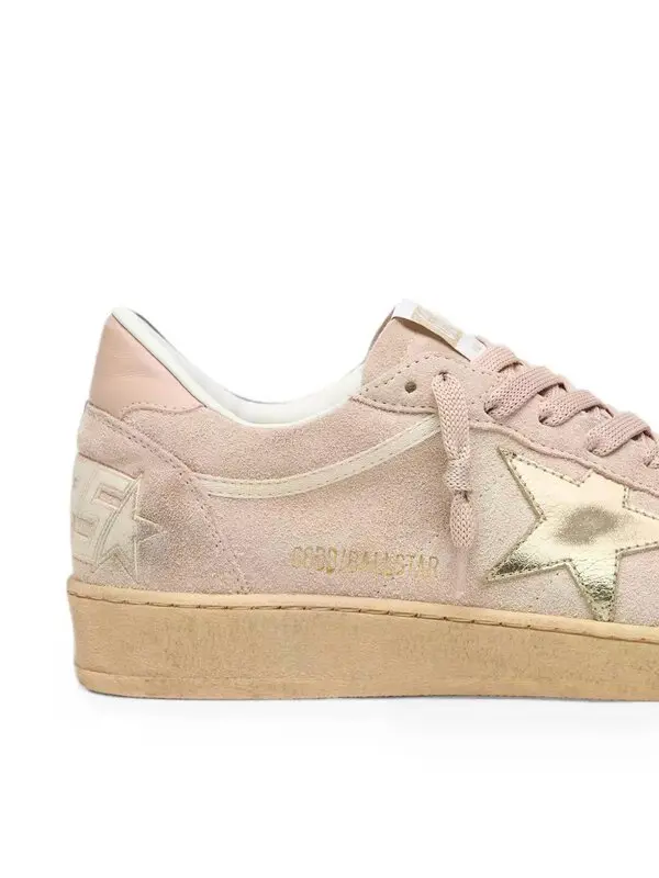 GOLDEN GOOSE Ball Star Suede Sneakers With Metallic Star - Pink