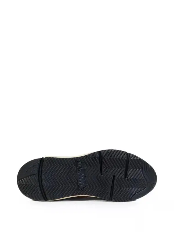 GOLDEN GOOSE Running Sole In Cream Nylon And Leather With Green Leather Star Sneakers - Neutrals