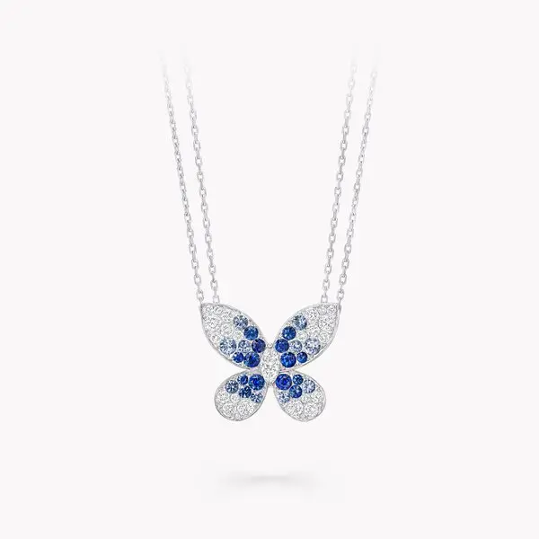 Graff Butterfly Sapphire, Paraiba Tourmaline, And Diamond Pendant - White Gold