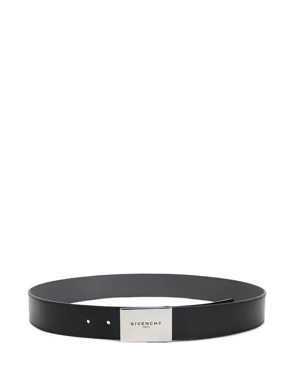 Givenchy Reversible Leather Label Belt - Black