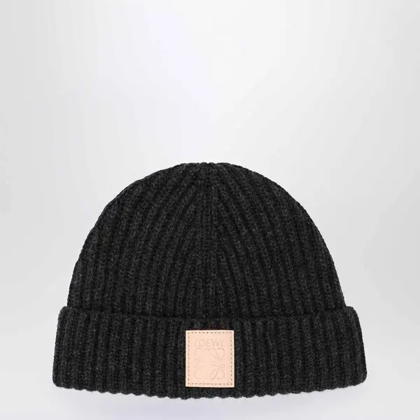 Loewe Ribbed Cashmere Beanie - Black