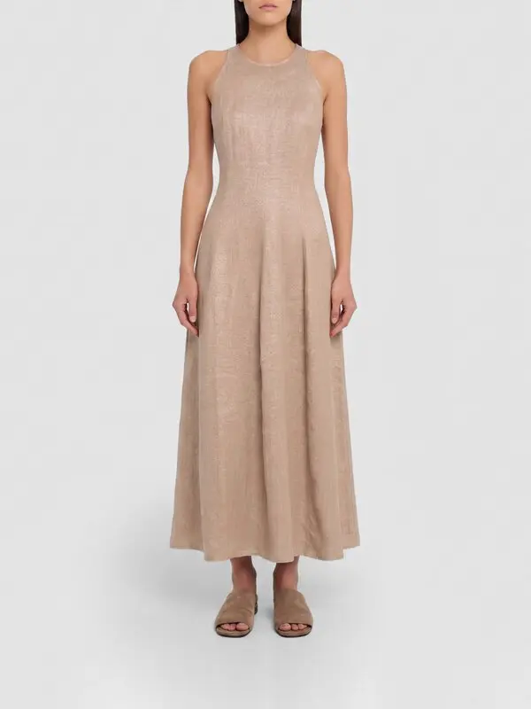 Brunello Cucinelli Linen Blend Midi Dress