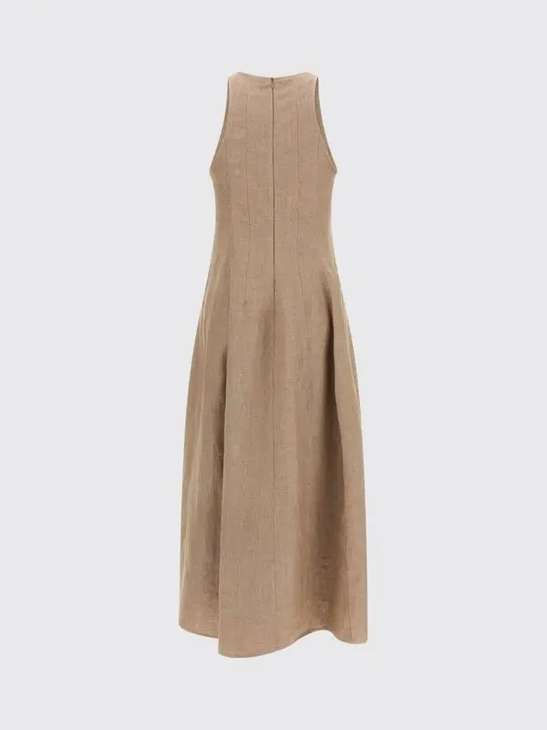 Brunello Cucinelli Linen Blend Midi Dress