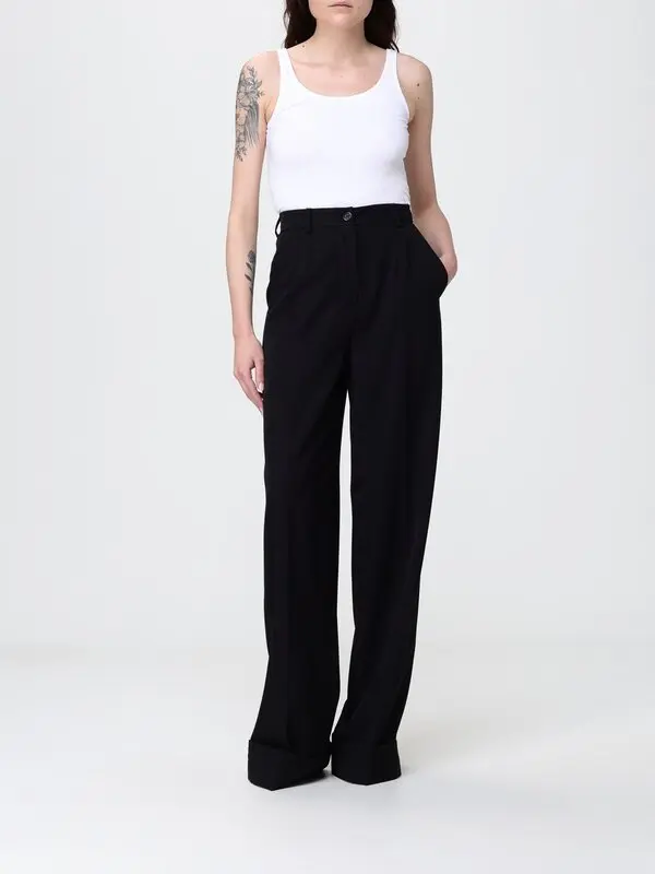 Dolce & Gabbana Virgin Wool Wide Leg Trousers