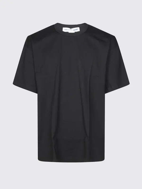 Comme Des Garçons Oversized Cotton T-shirt With Logo - Black