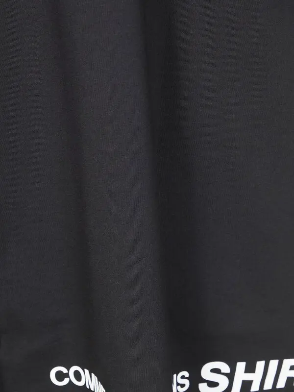 Comme Des Garçons Oversized Cotton T-shirt With Logo - Black