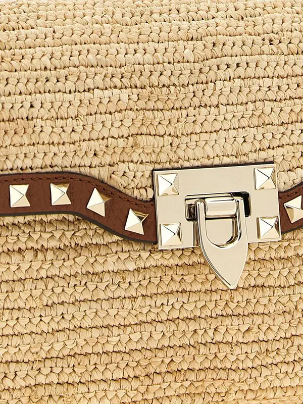 Valentino Garavani Studded Raffia Mini Bag