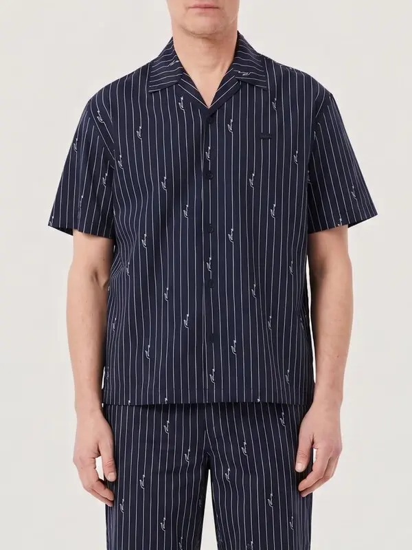 Lacoste Striped Cotton Casual Shirt - Blue