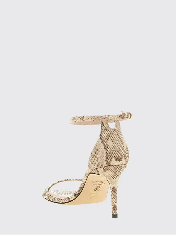 STUART WEITZMAN Python Print Leather Heeled Sandals - Pink