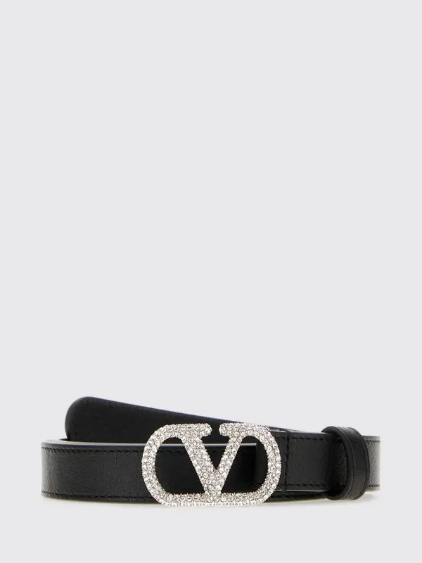 Valentino Garavani Vlogo Signature Leather Belt - Black