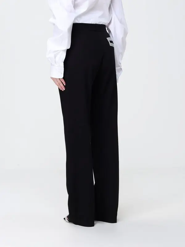 Coperni Virgin Wool Blend Trousers With Glitter Ribbon Detail
