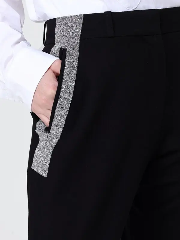 Coperni Virgin Wool Blend Trousers With Glitter Ribbon Detail