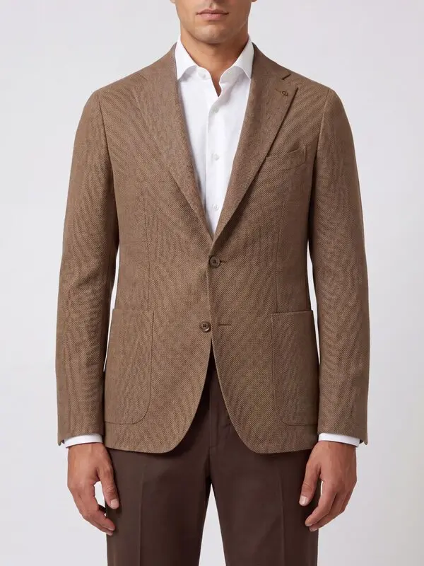 Tagliatore Textured Blazer - Brown